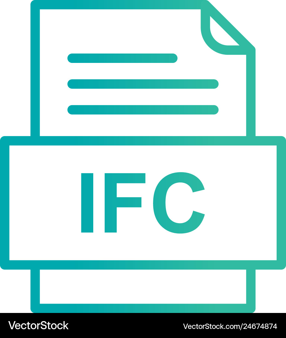 Ifc file document icon Royalty Free Vector Image