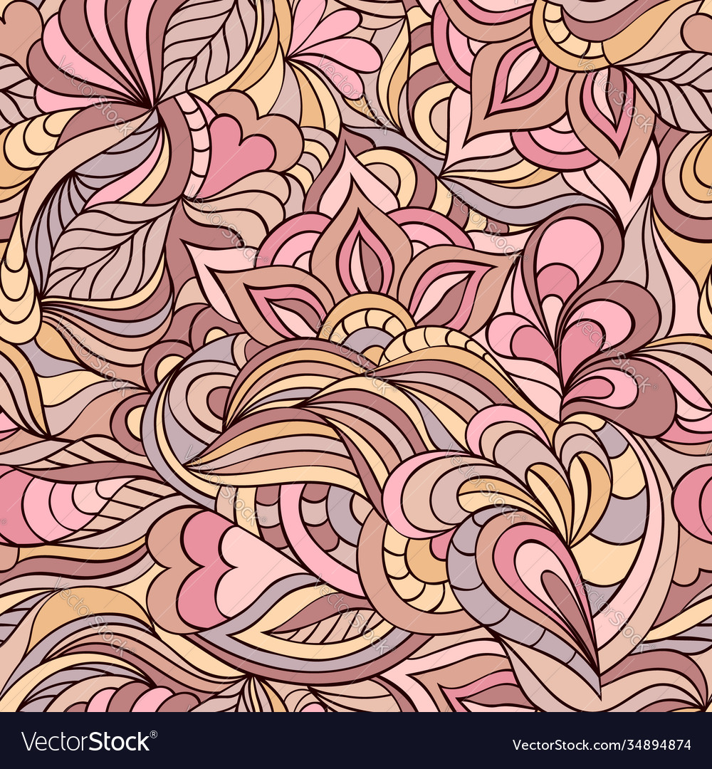 Pattern with abstract flowers Royalty Free Vector Image