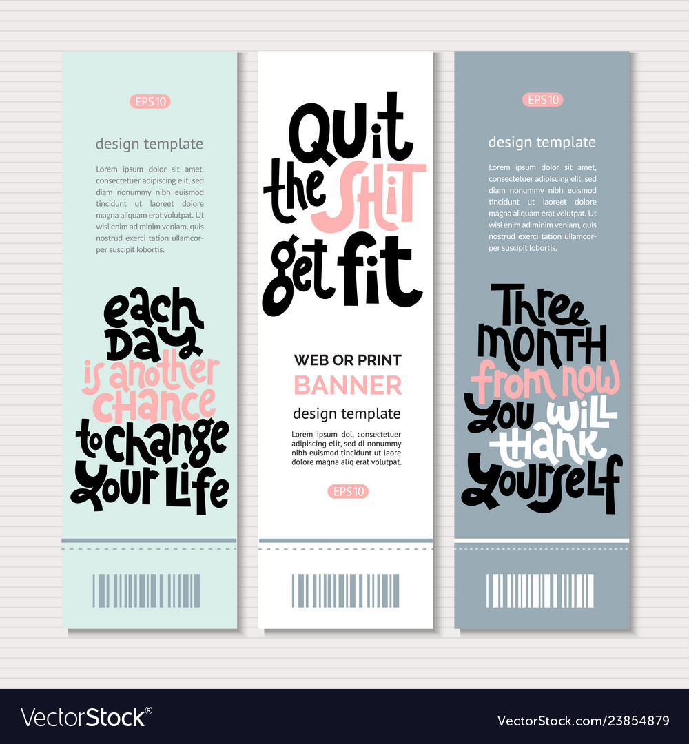 Fitness motivational quotes Royalty Free Vector Image