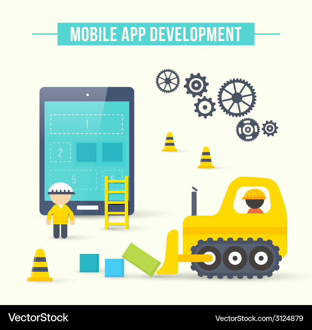Flat style concept mobile app development Vector Image