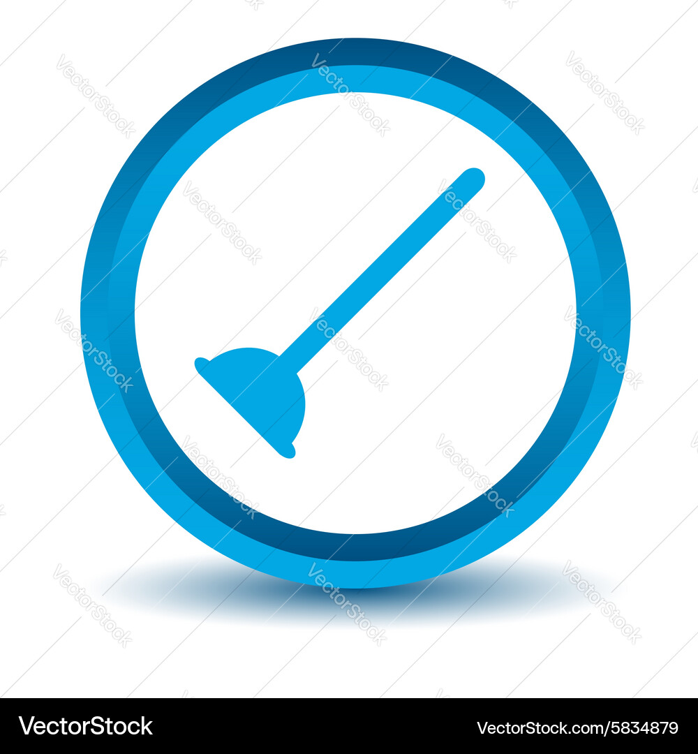 Plunger icon blue 3d Royalty Free Vector Image