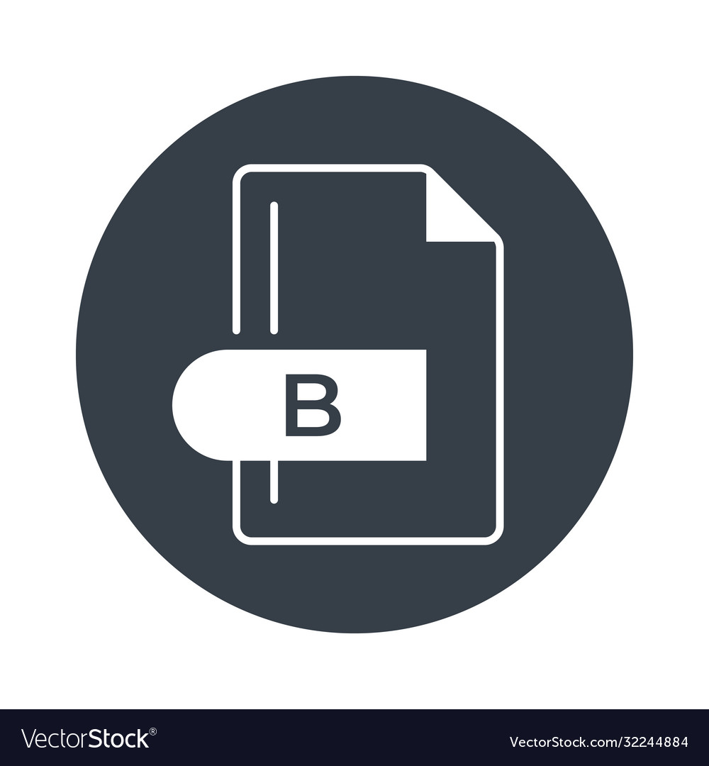 B file format icon extension filled Royalty Free Vector
