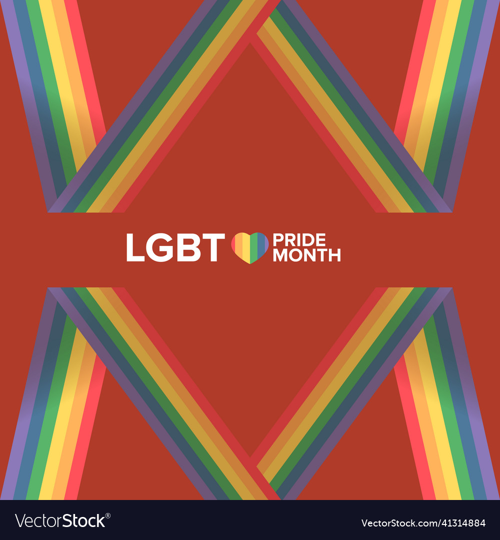 Happy pride month square banner with color Vector Image