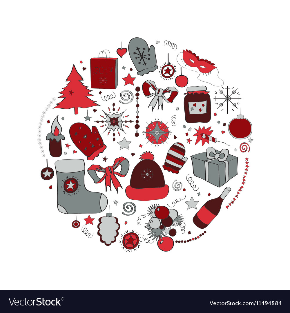 Set christmas symbols Royalty Free Vector Image