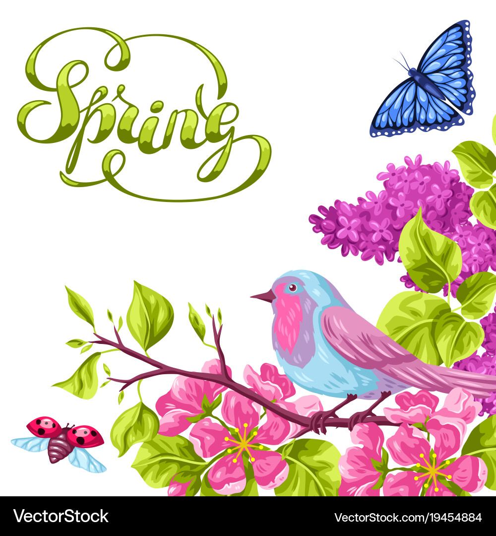 Spring garden background or greeting card natural Vector Image