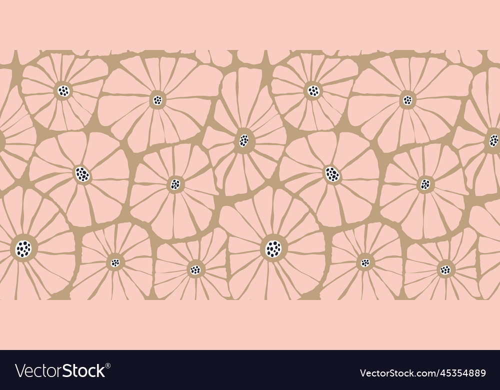 Abstract Retro Style Floral Seamless Pattern Hand Vector Image