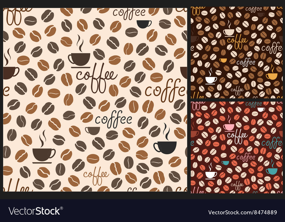 Coffee pattern background Royalty Free Vector Image