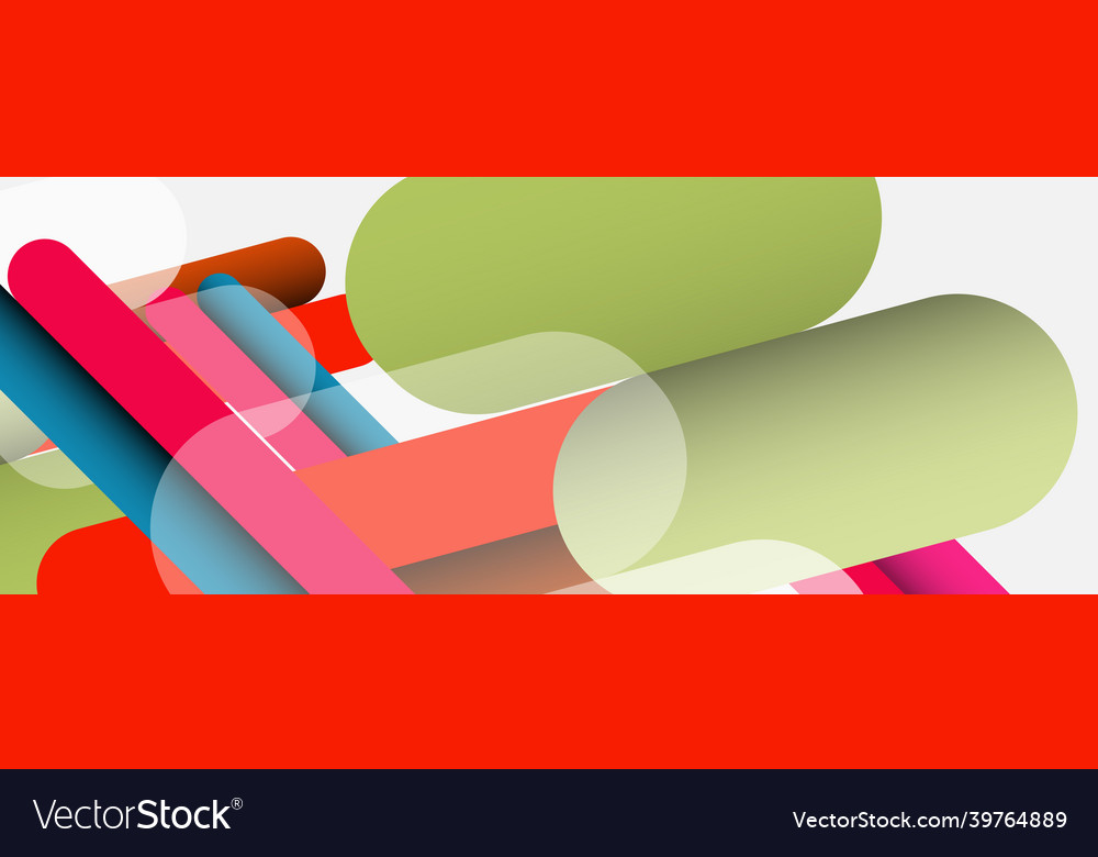 Overlapping round shapes and lines background Vector Image