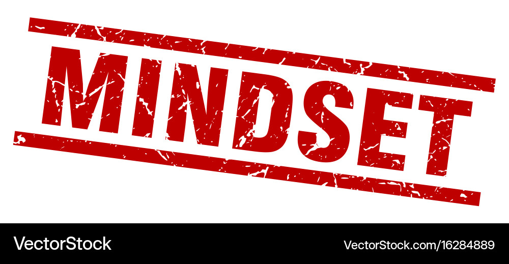 Square grunge red mindset stamp Royalty Free Vector Image