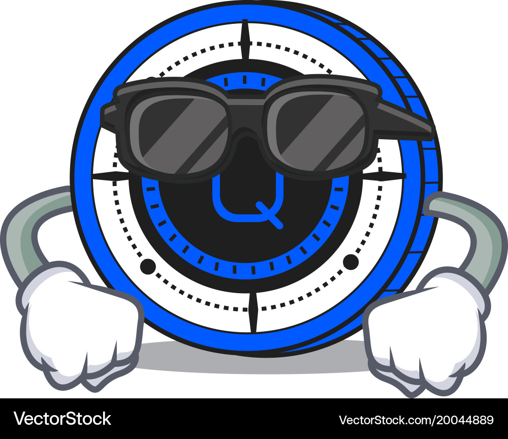 Super cool qash coin character cartoon Royalty Free Vector