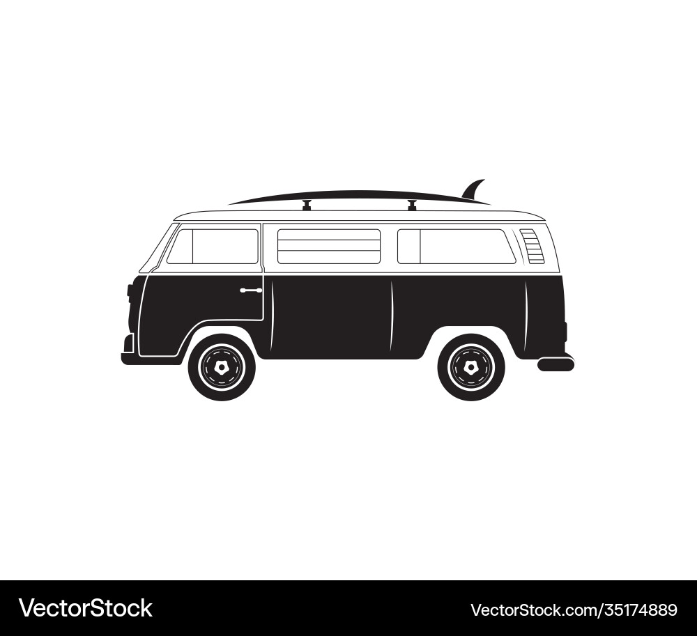Surfer van Royalty Free Vector Image - VectorStock