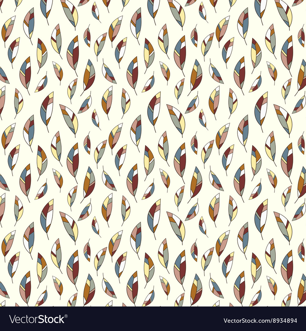 Feather seamless pattern Royalty Free Vector Image