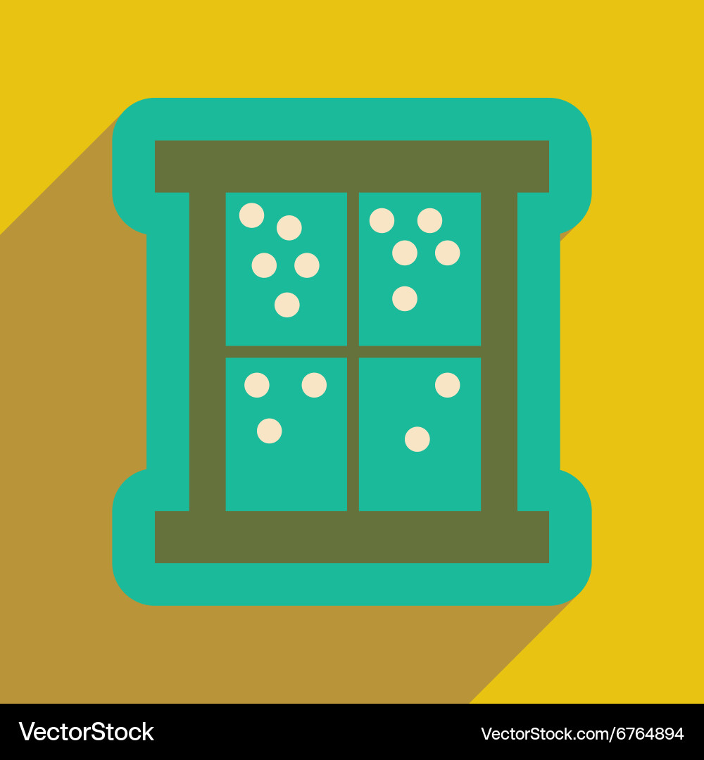 Flat icon with long shadow snow outside window Vector Image
