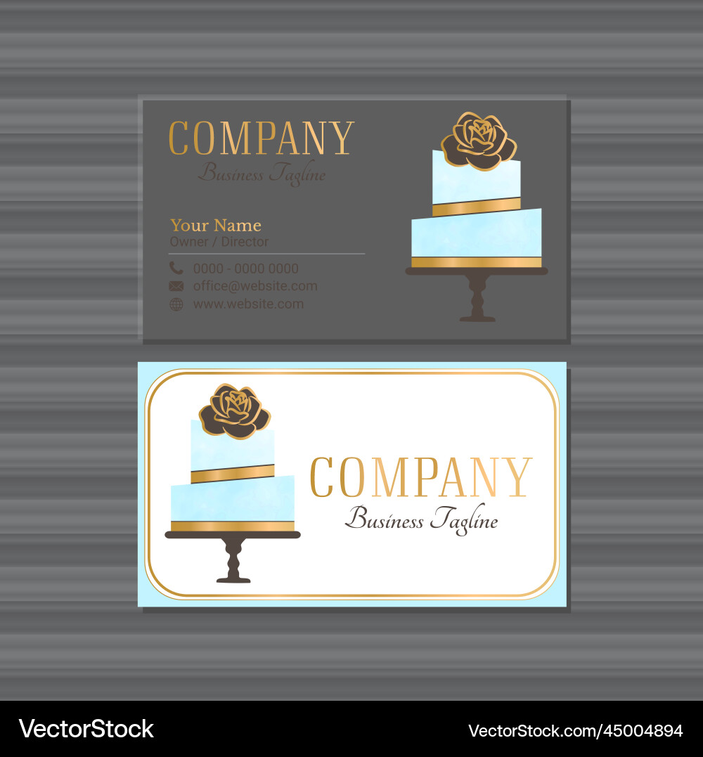 Nice blue cake business card design Royalty Free Vector