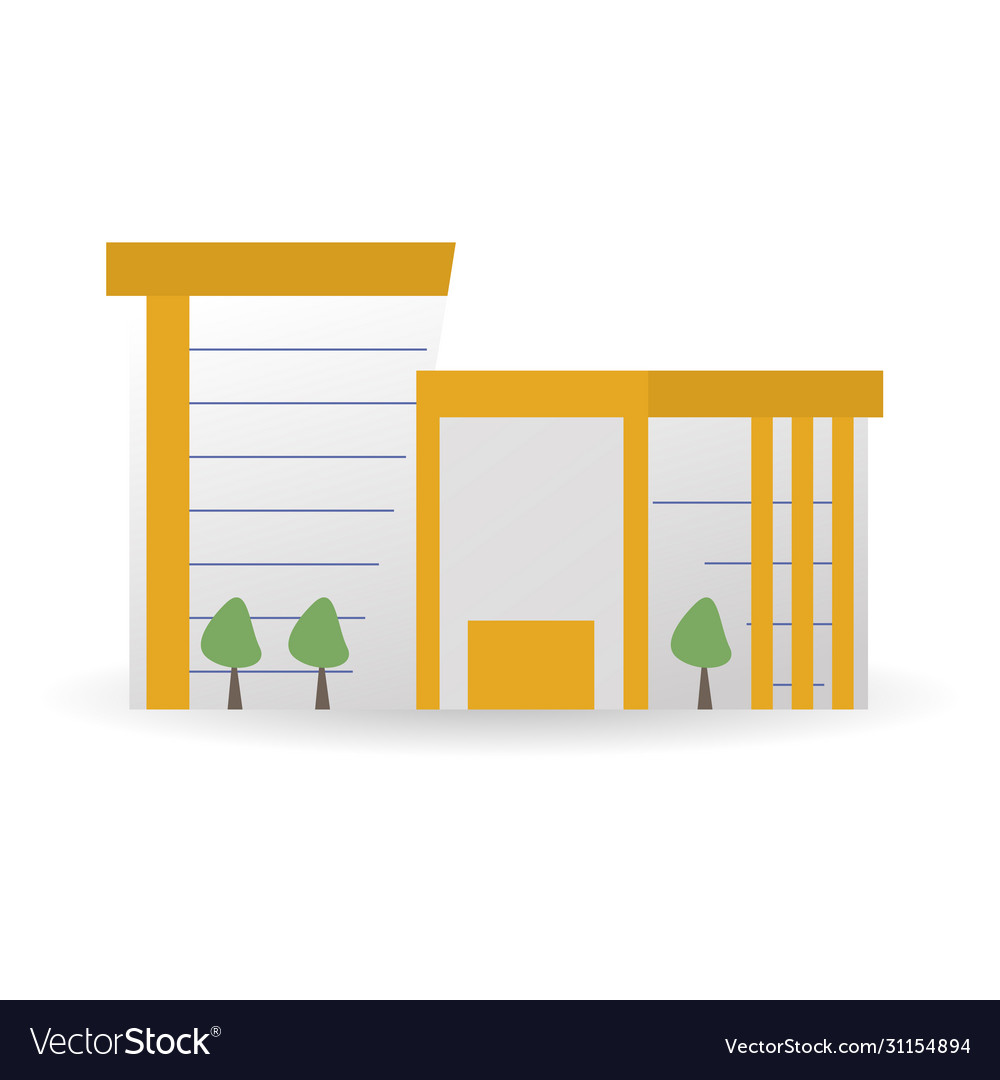 Public institutional building facade commercial Vector Image Public institutional building facade commercial Vector Image