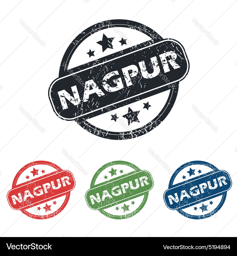 Round nagpur city stamp set Royalty Free Vector Image