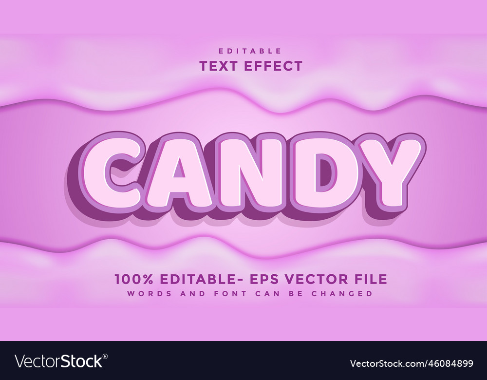 Candy editable text effect design template effect Vector Image