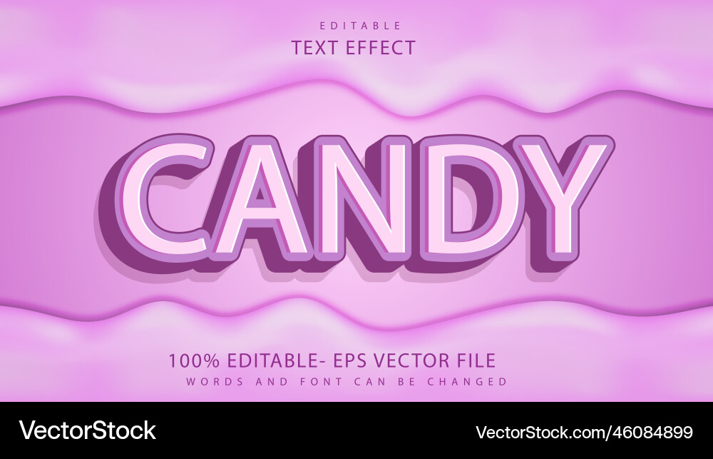 Candy editable text effect design template Vector Image
