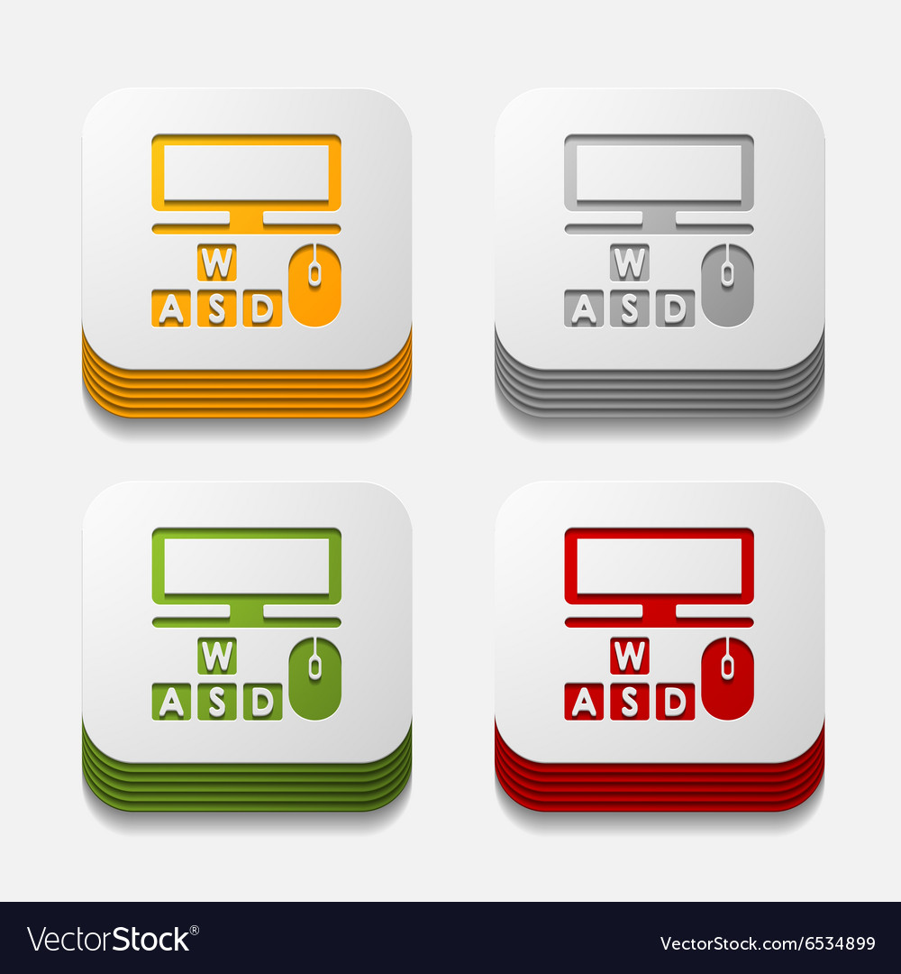Square button computer Royalty Free Vector Image