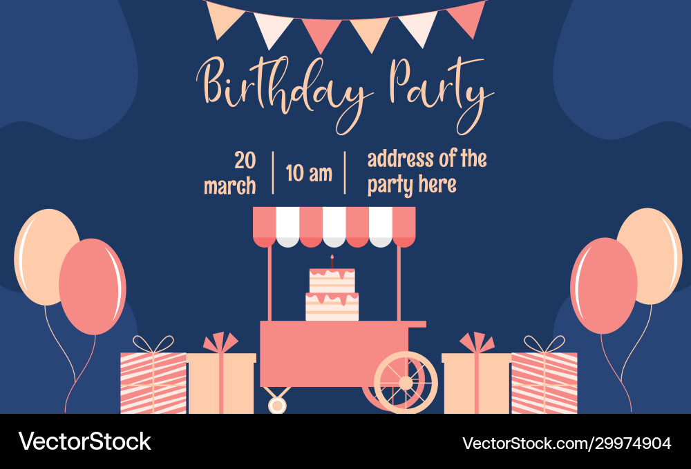Birthday invitation template logo Royalty Free Vector Image