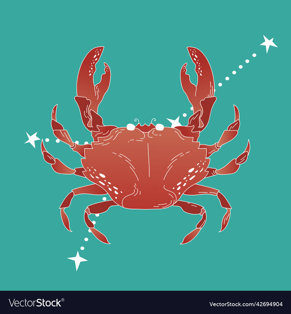 Cancer Astrological Sign Design Royalty Free Vector Image