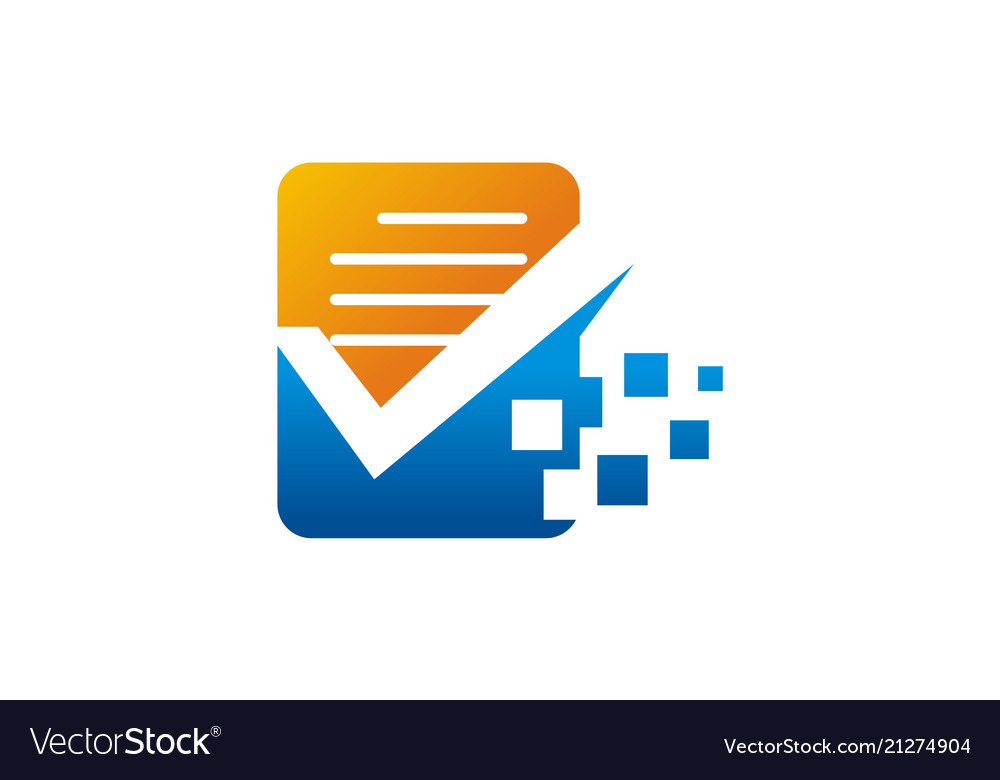 Document data technology logo Royalty Free Vector Image