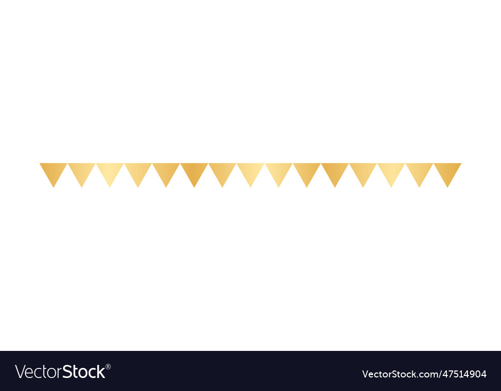 Gold triangle flags pattern separator border Vector Image