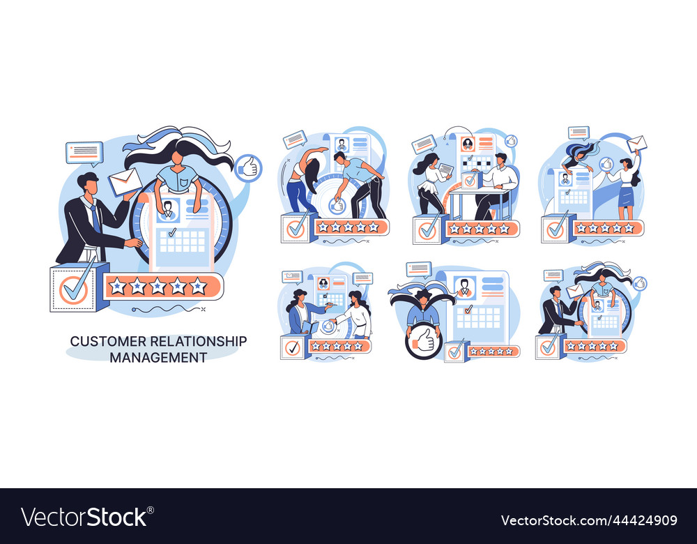 Crm metaphor customer relationship management Vector Image Crm metaphor customer relationship management Vector Image