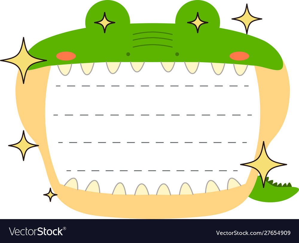 Cute crocodile noteboard Royalty Free Vector Image