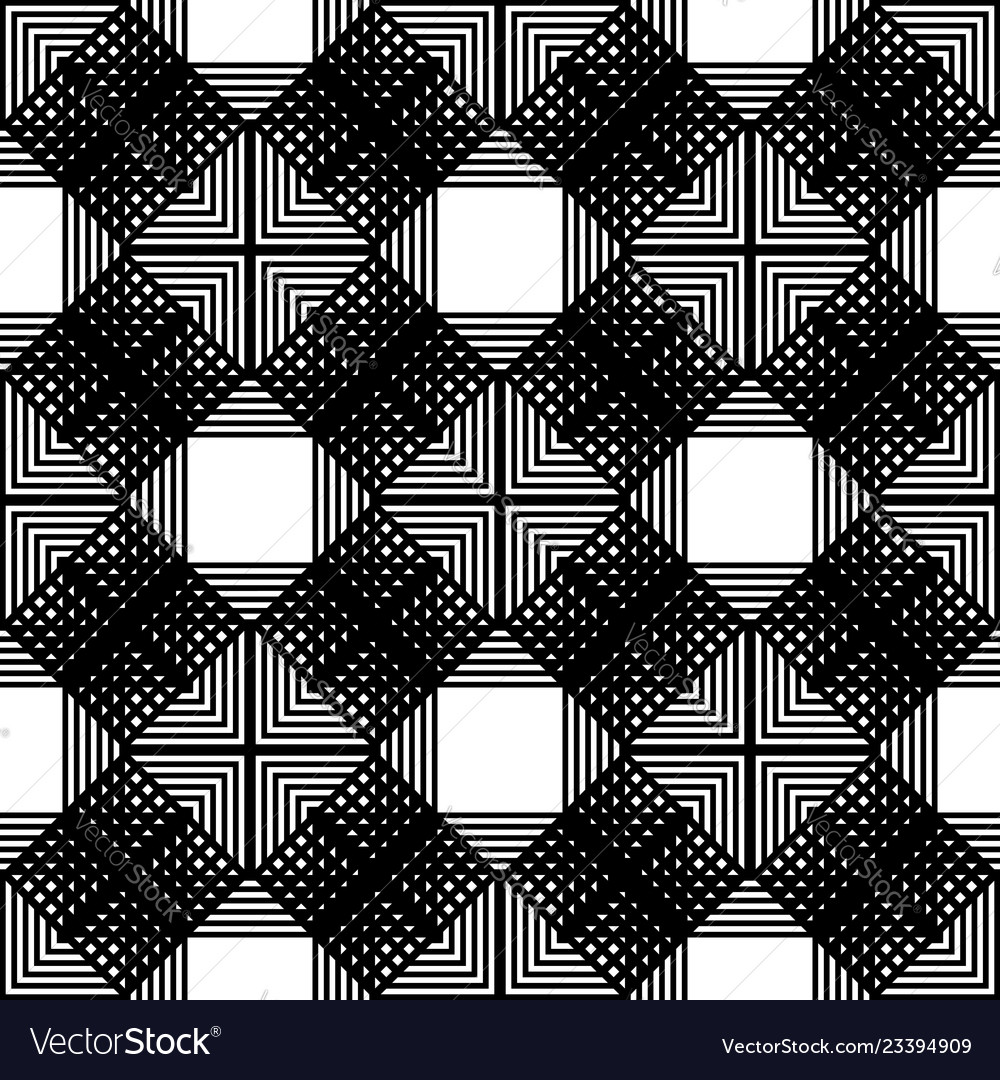 Design Seamless Monochrome Geometric Pattern Vector Image
