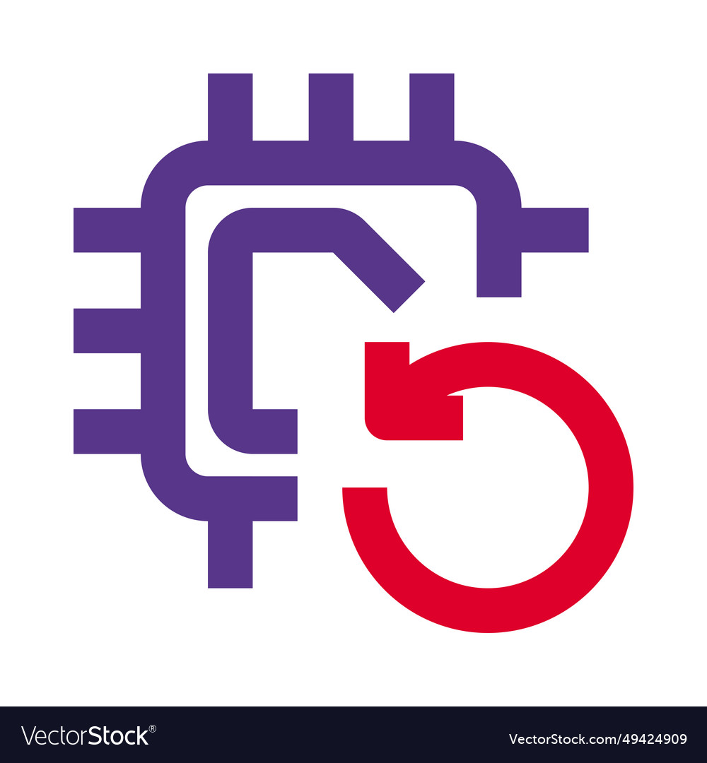 Reloading the processor to update its software Vector Image