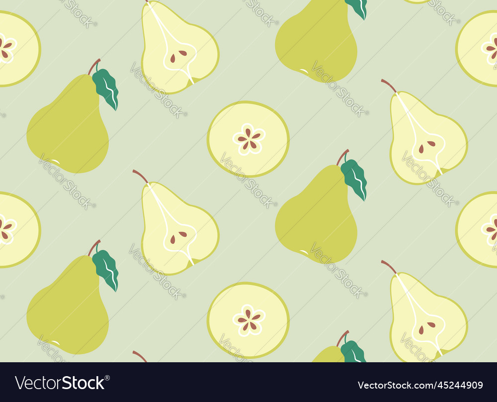Seamless pattern with pears Royalty Free Vector Image