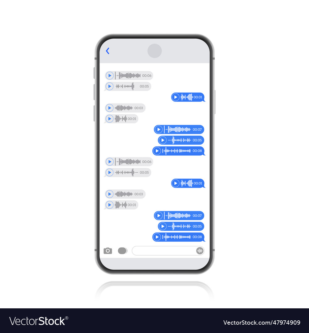 Smartphone with voice chat screen sms bubble Vector Image