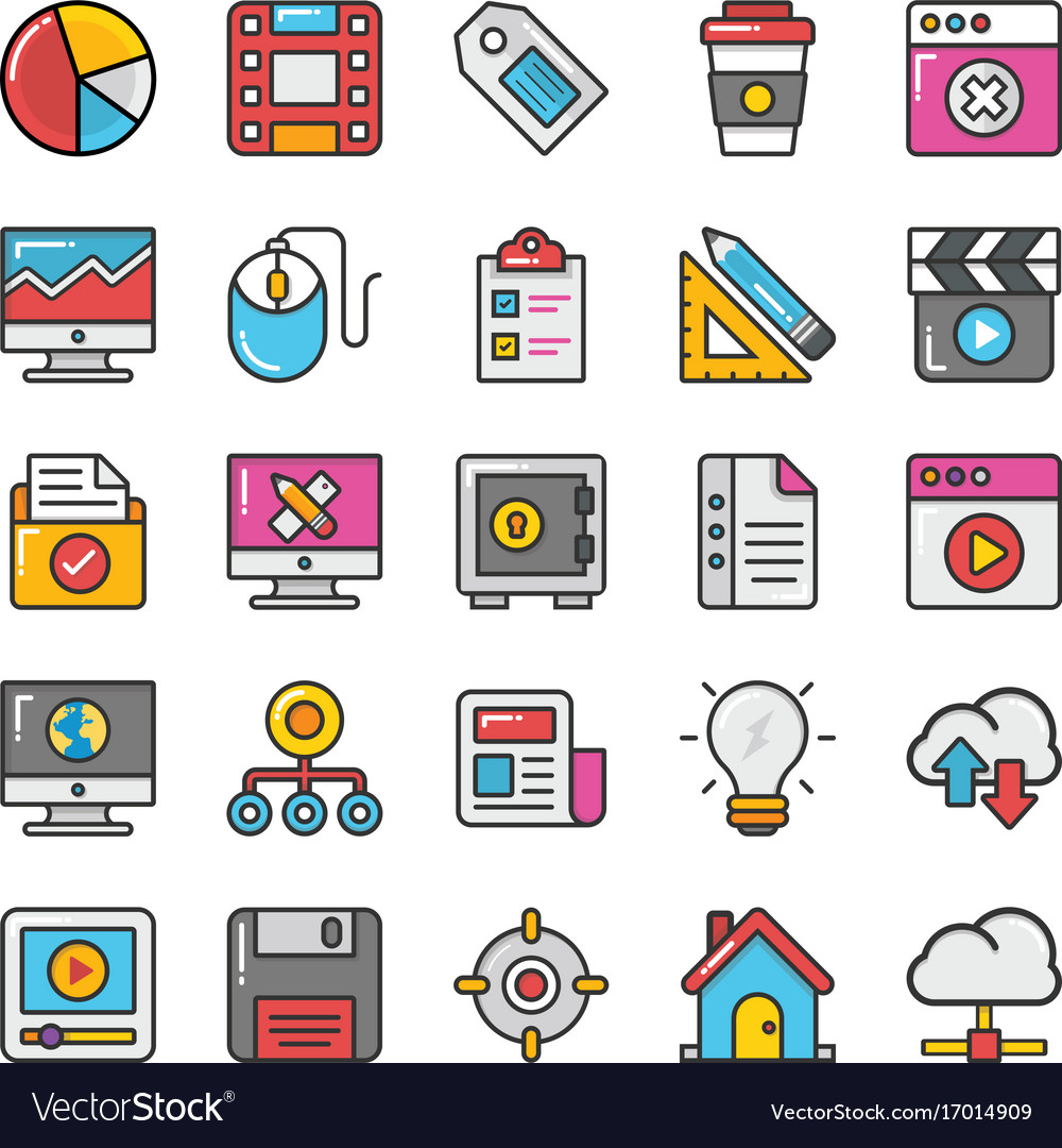 Web design and development icons 4 Royalty Free Vector Image