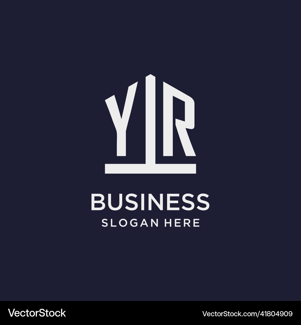 Yr initial monogram logo design with pentagon Vector Image