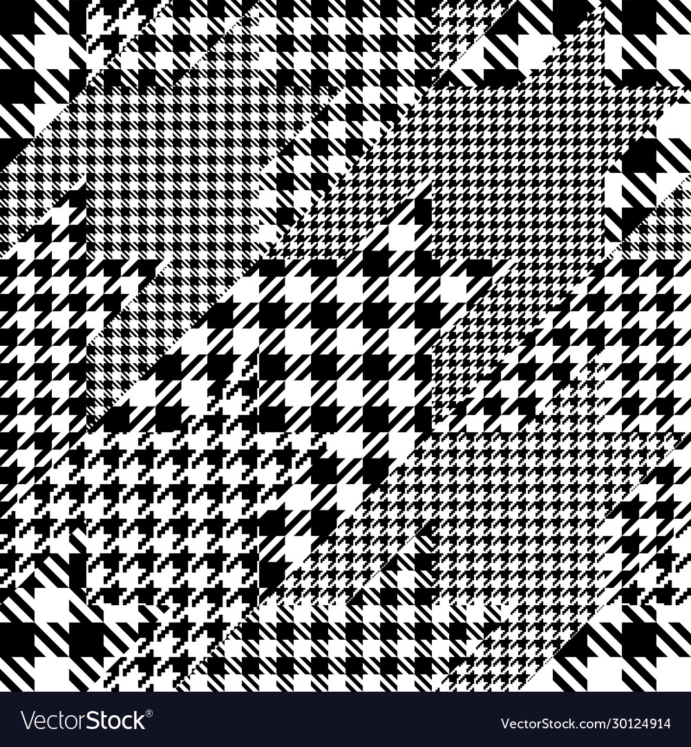 Classic hounds-tooth pattern in a patchwork Vector Image