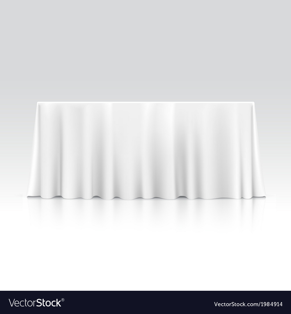 Empty rectangular table with tablecloth Royalty Free Vector