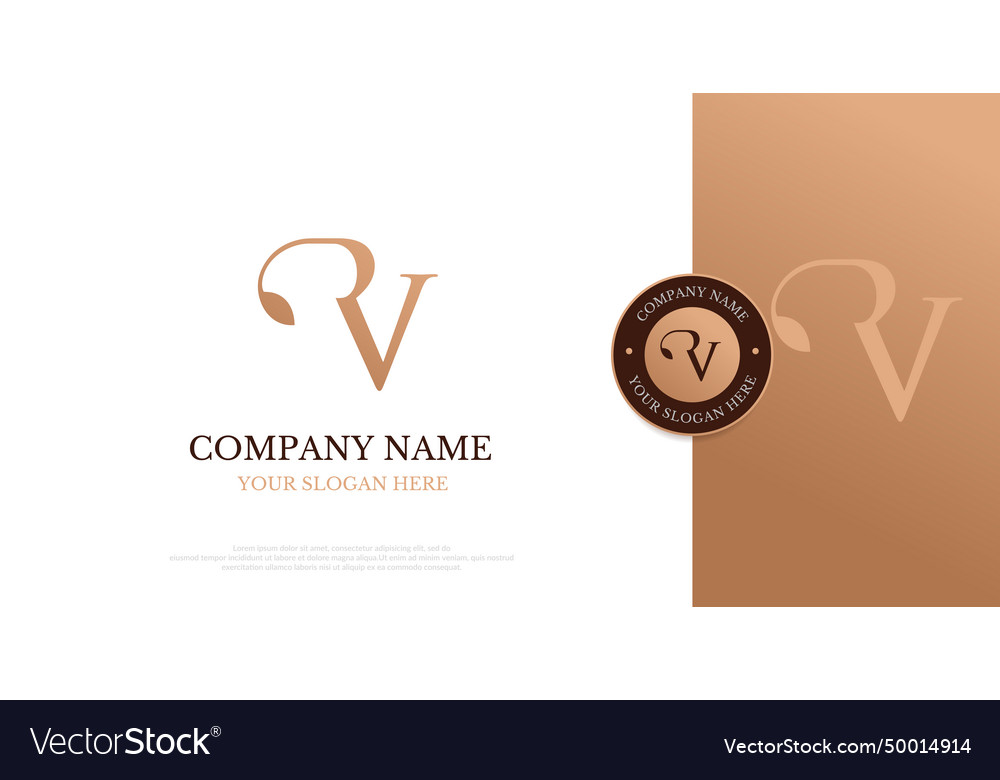 Initial rv logo design Royalty Free Vector Image
