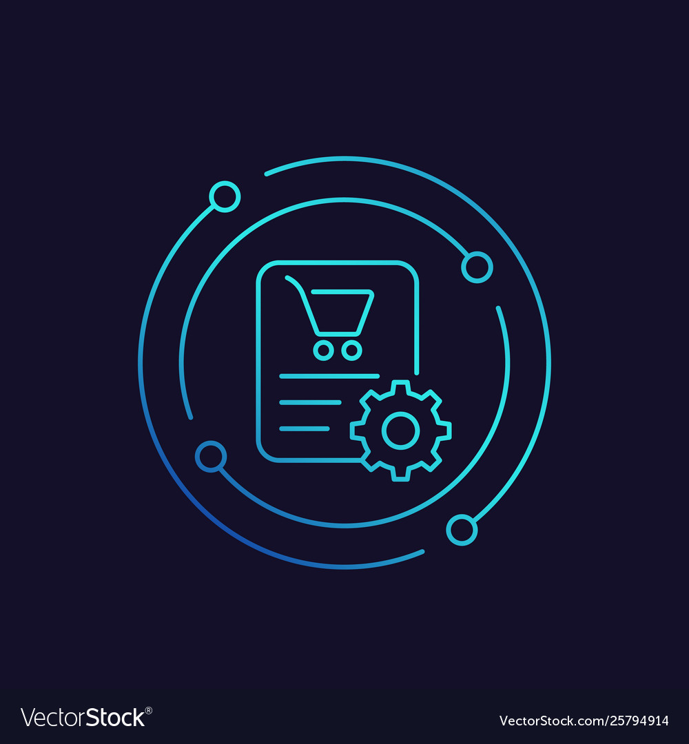 Order processing icon linear Royalty Free Vector Image