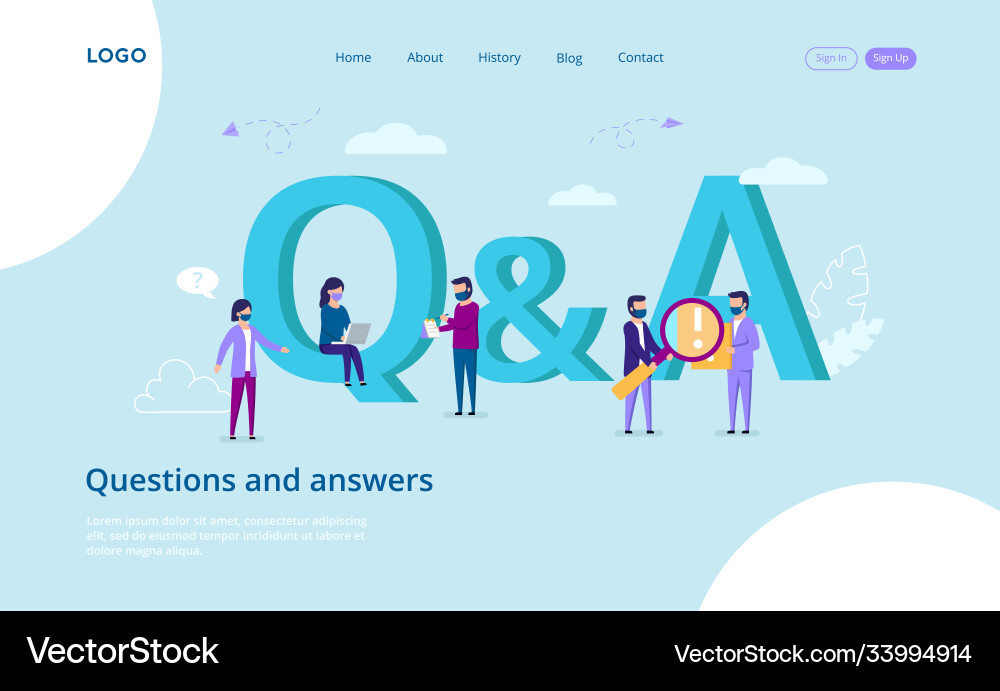 Questions and answers communication q a concept Vector Image