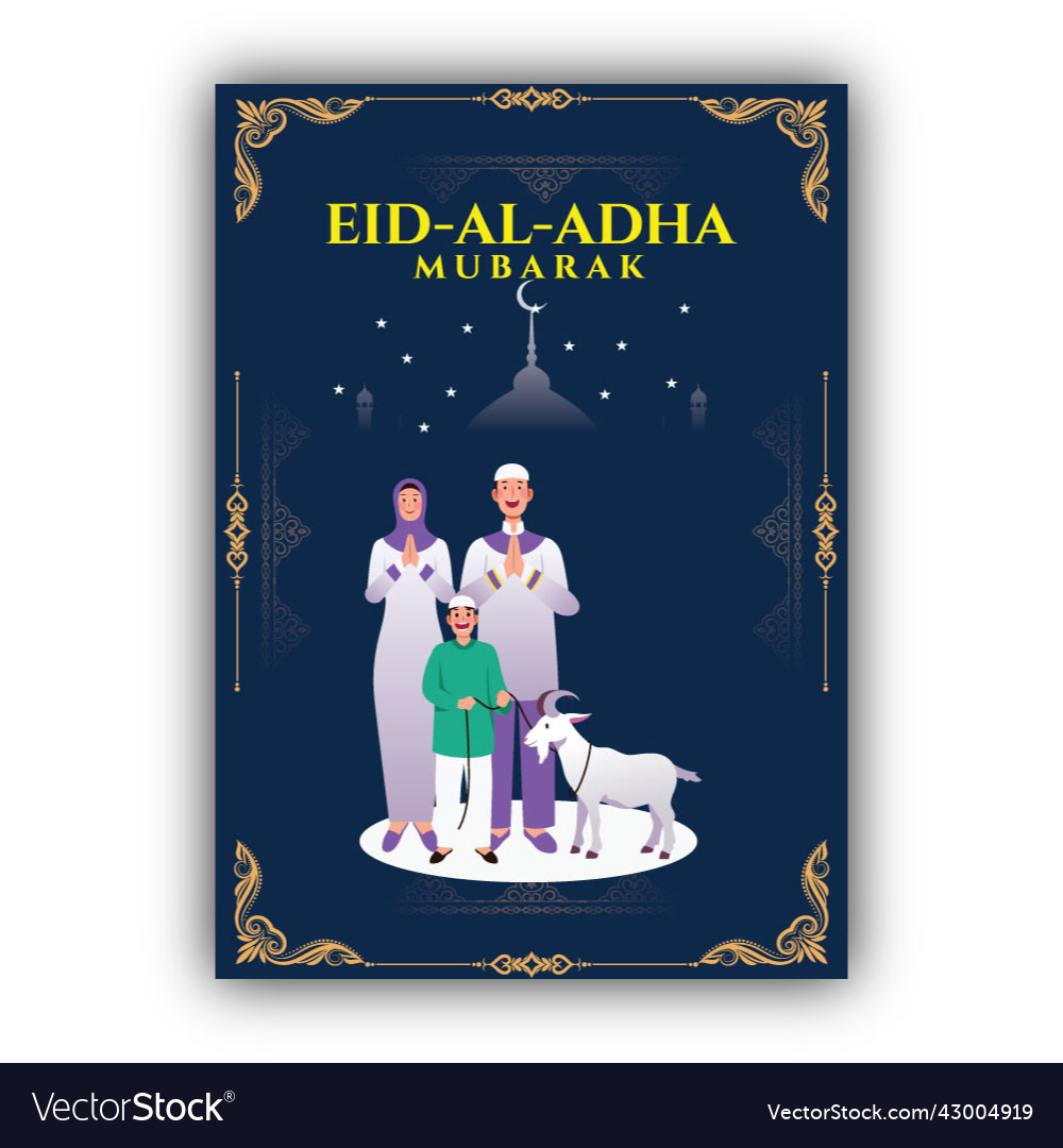 Beautiful eid-al adha flyer design template Vector Image