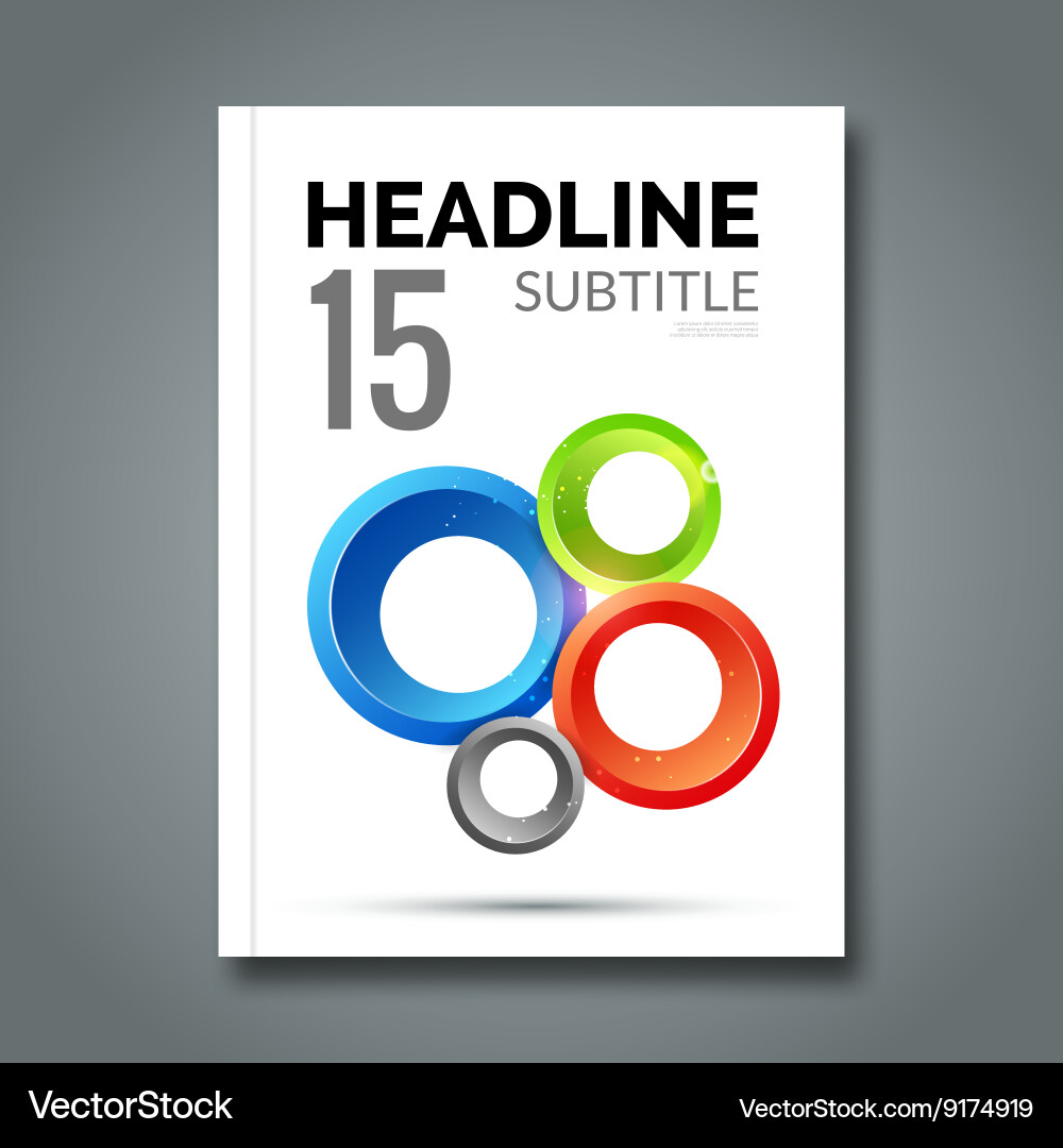 Magazine cover with circles for book brochure Vector Image