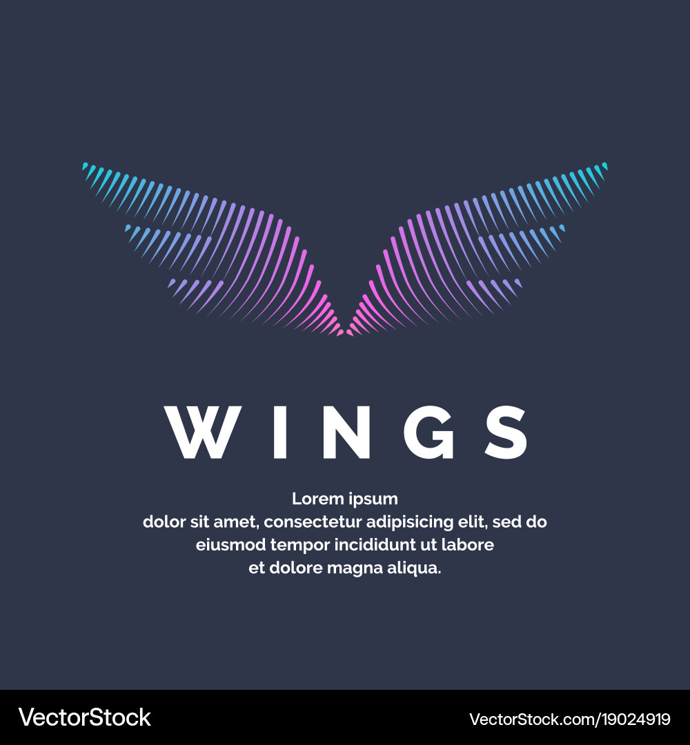 Modern colored wings in a futuristic style Vector Image