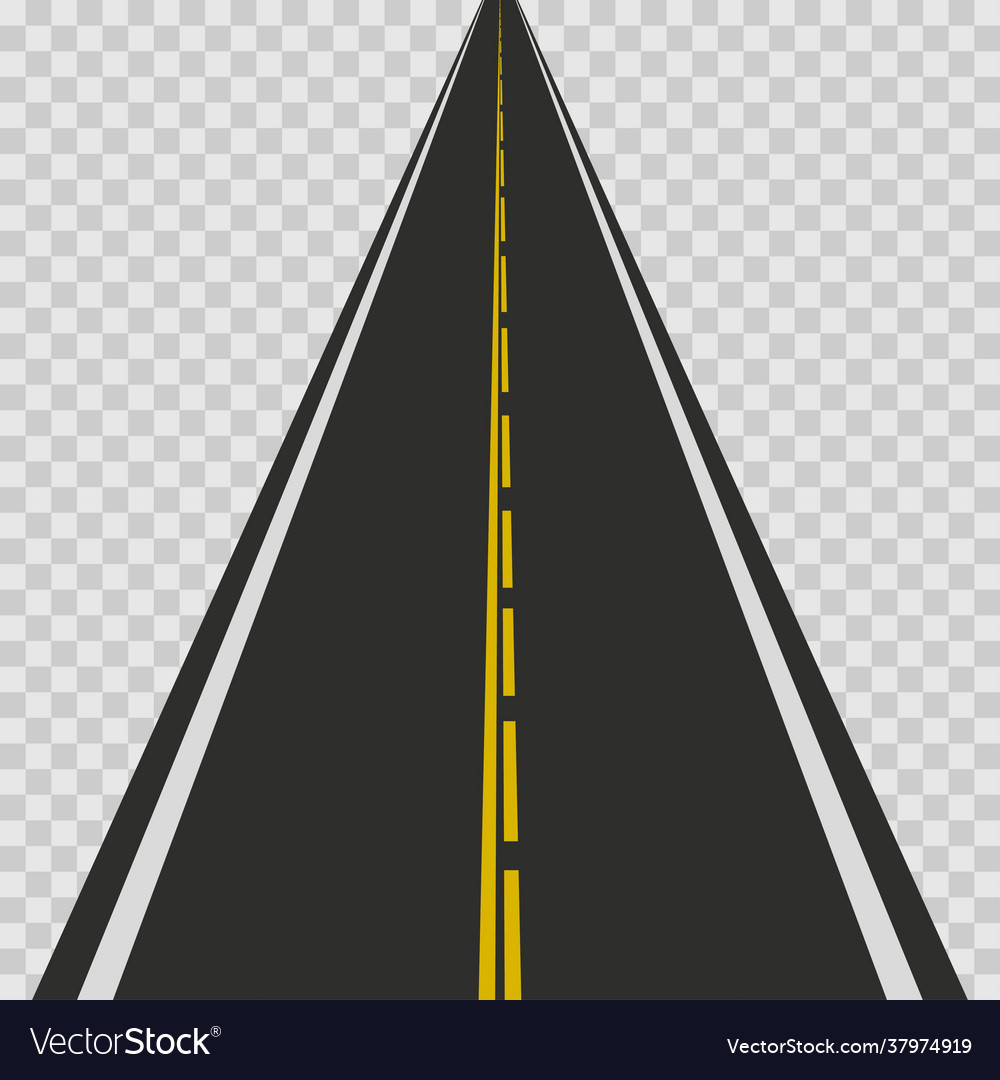 Street Road With Solid And Dotted Yellow Line Vector Image