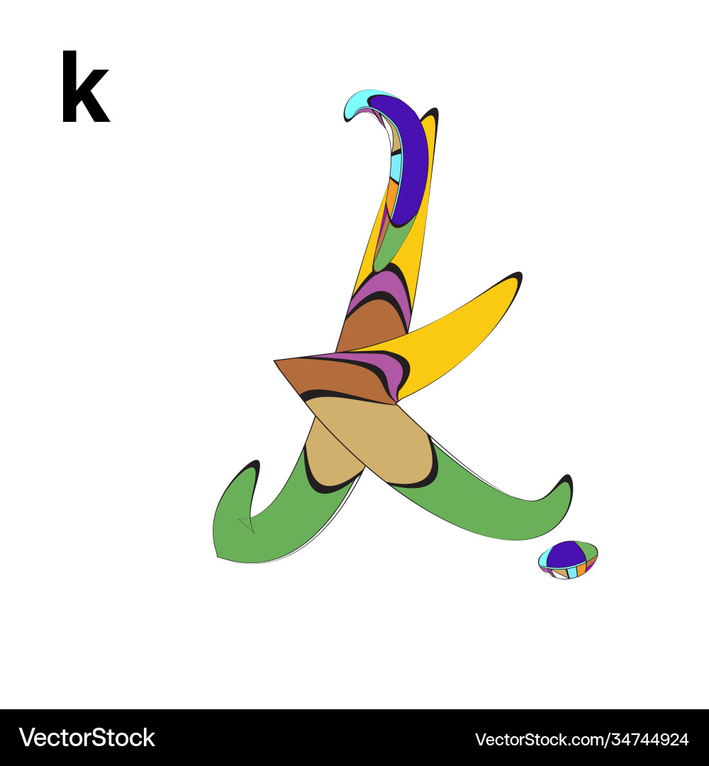 Alphabet typography logo letter with cartoon Vector Image