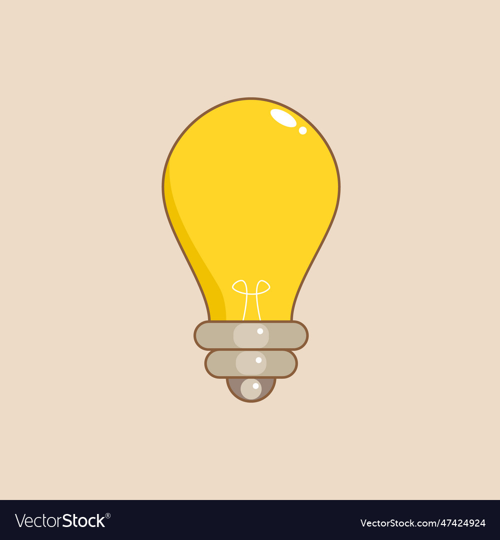 Bulb icon flat design Royalty Free Vector Image
