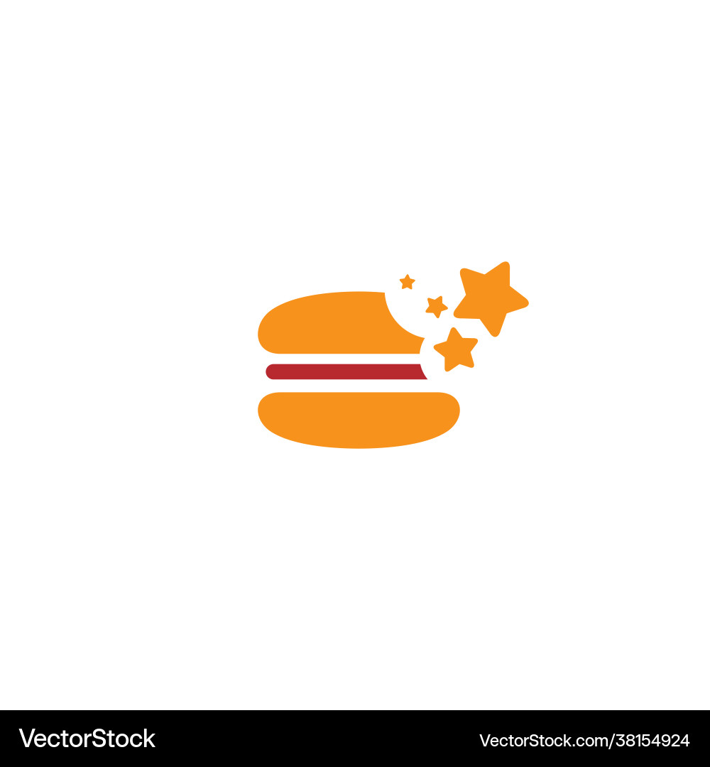 Burger star logo food icon Royalty Free Vector Image