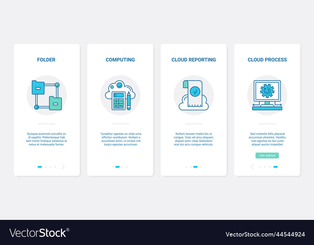 Cloud computing technology remote access ux ui Vector Image