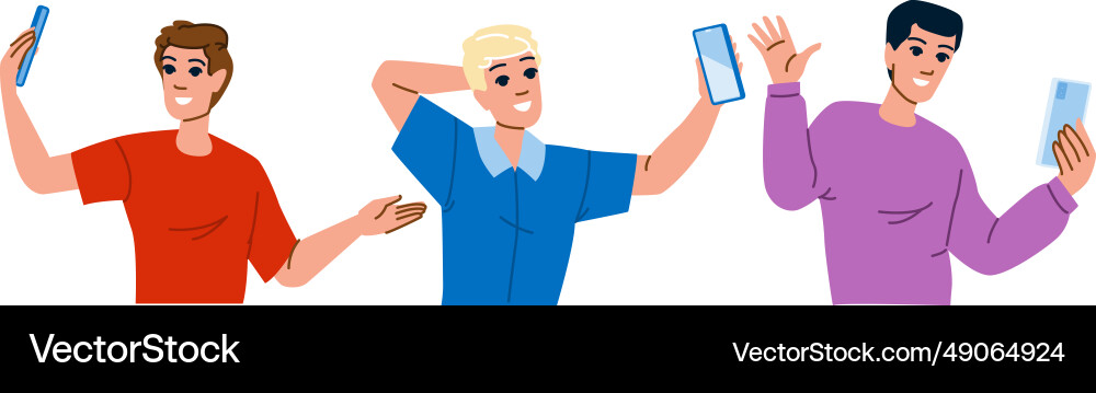Communication man video call Royalty Free Vector Image