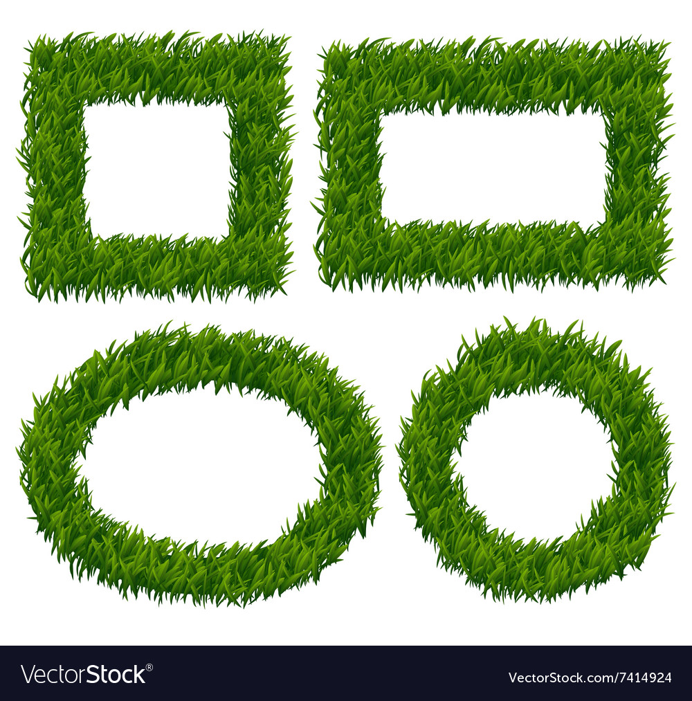 Green grass frames set Royalty Free Vector Image
